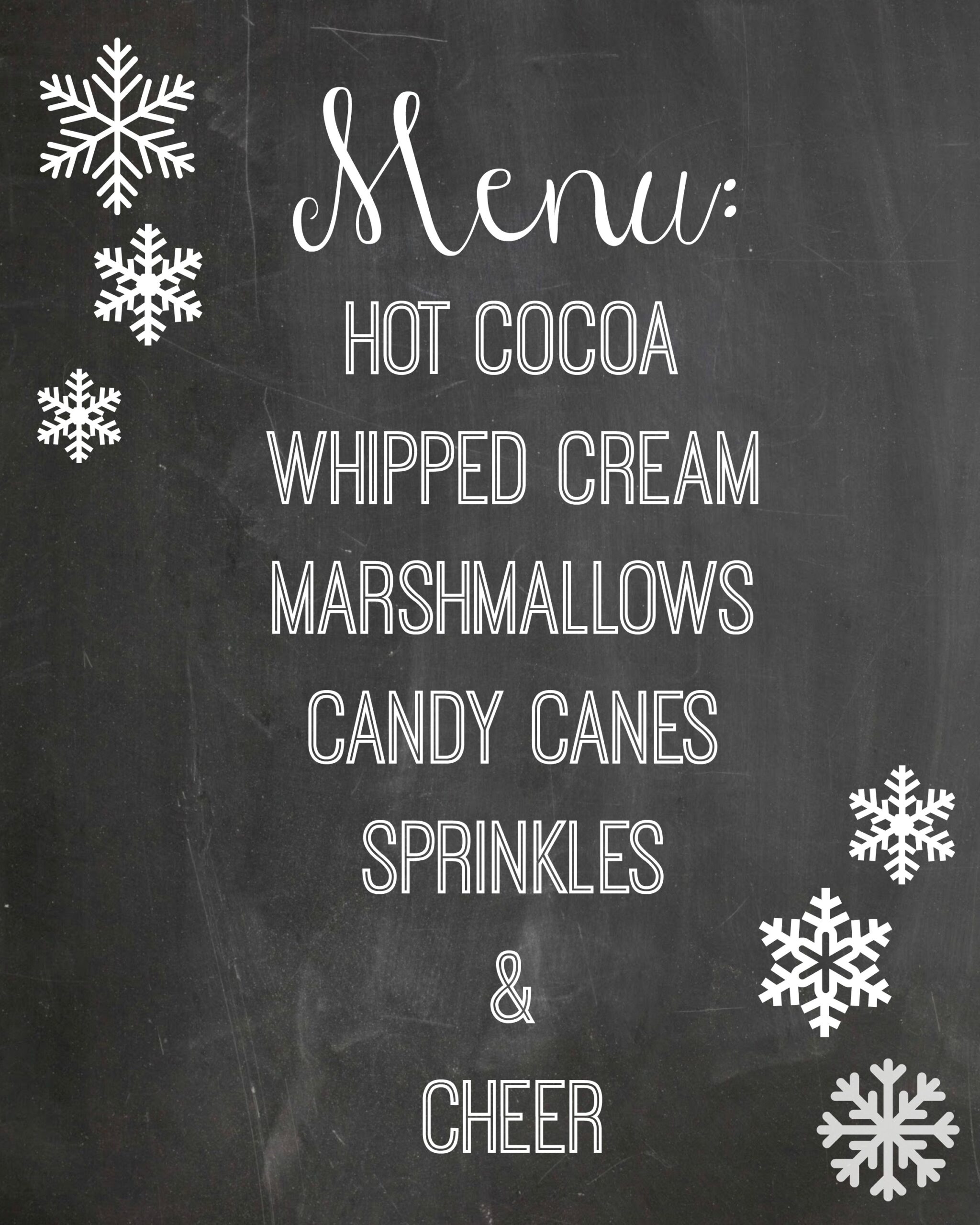 Hot Cocoa Station Free Chalkboard Printable – twelveOeight